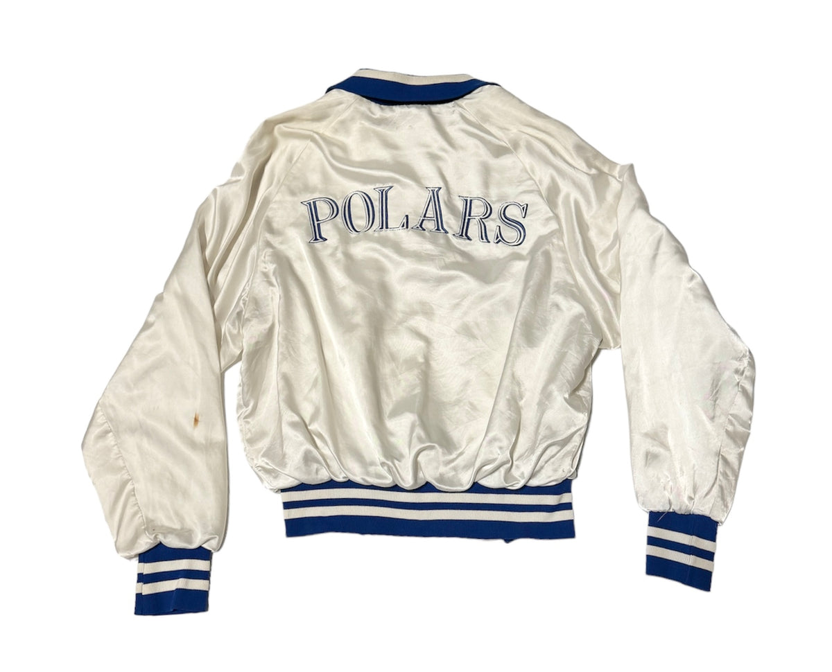 Vintage Satin Bomber Jacket - White & Blue (M) – Route 66 Sydney